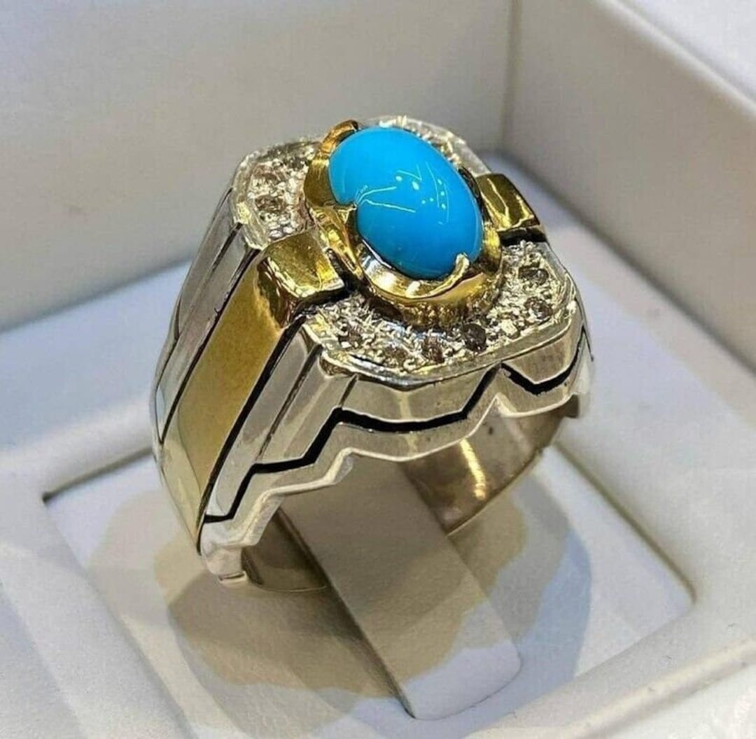 Natural Neeshapuri Feroza Stone Silver Ring Real Genuine Original Feroza Ring - Etsy