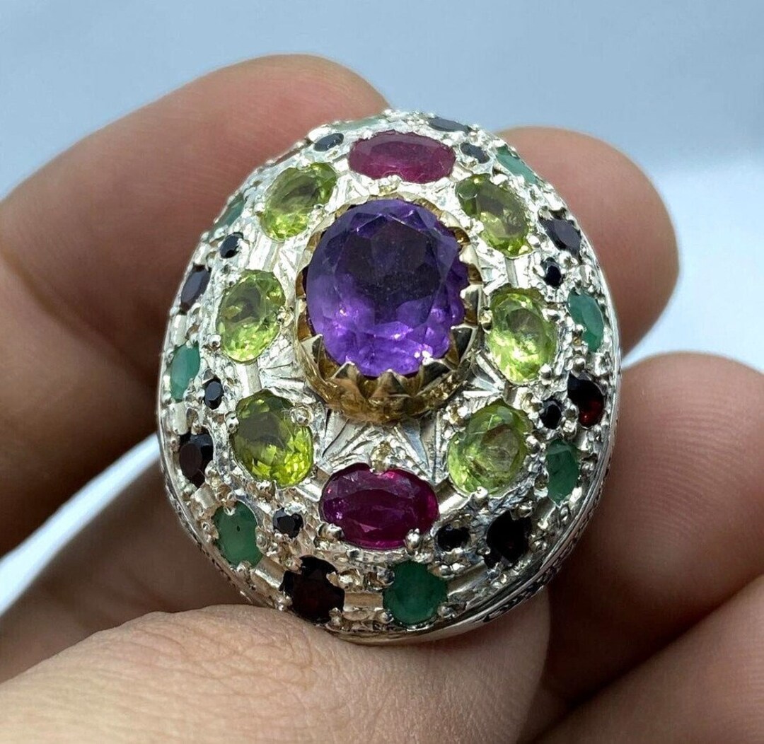 Beautiful Original Amethyst Ruby Peridot Blue Sapphire Emerald Heavy ...