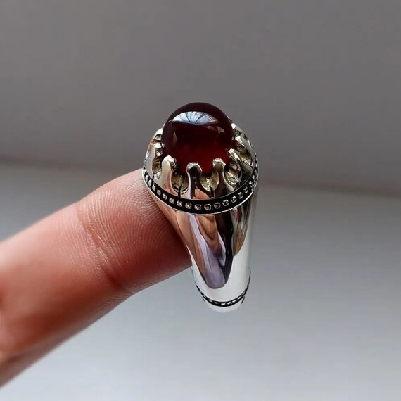 Natural Yemeni Aqeeq Akik Haqeeq Stone Sterling Silve… - Gem