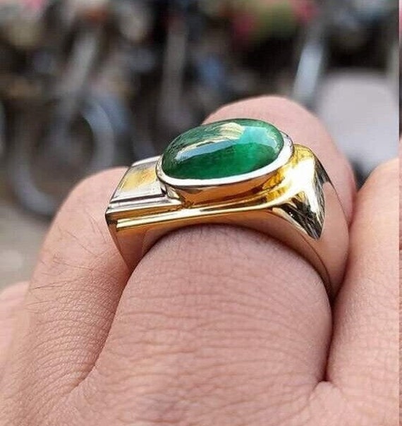 Natural Cabochon Style Emerald Cab Stone Gold Plated … - Gem