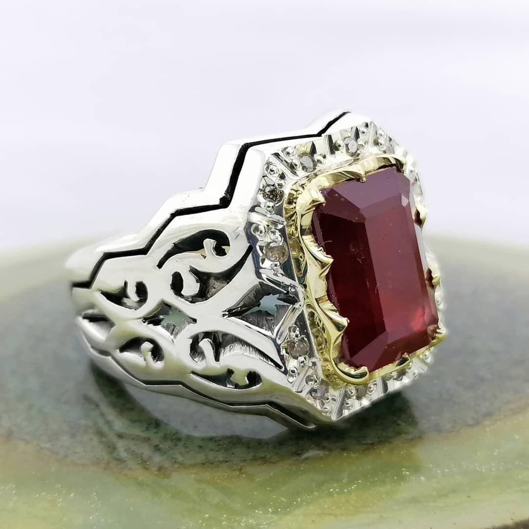 Handcrafted African Red Ruby Gemstone Ring in Sterling Silver – July ...