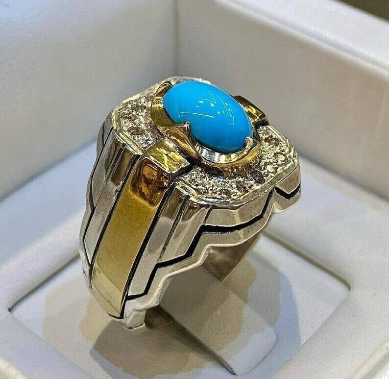 Natural Neeshapuri Feroza Stone Silver Ring Real Genuine Original ...