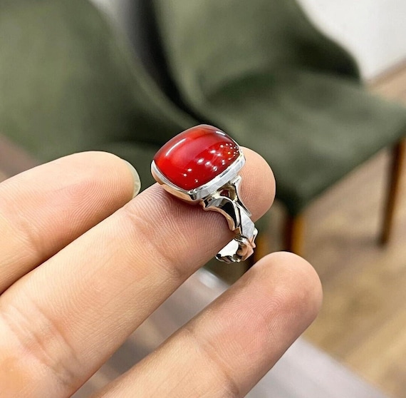 Natural Brown Yemeni Aqeeq Blood Red Color Real Yaman… - Gem