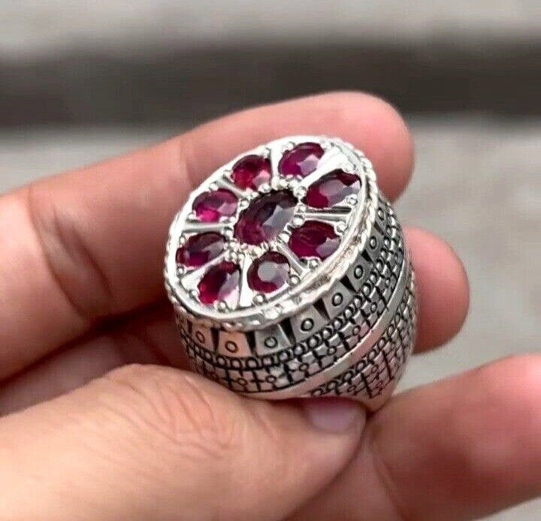 Roter Turmalin feiner Ring Turmalin Natürlicher feiner Ring Roter ...