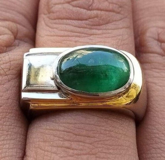 Natural Cabochon Style Emerald Cab Stone Gold Plated … - Gem