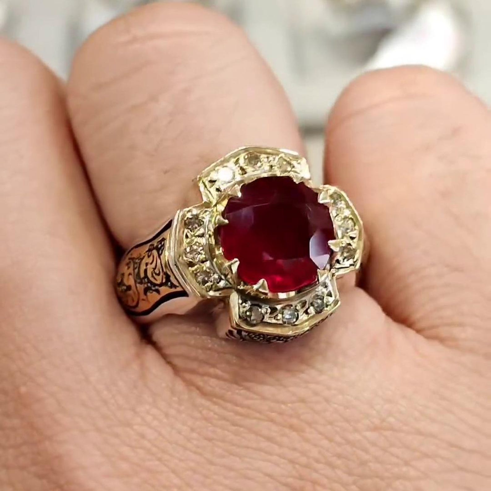 First-grade Red Ruby Ring Natural Unheated Gemstone Ring – A ...
