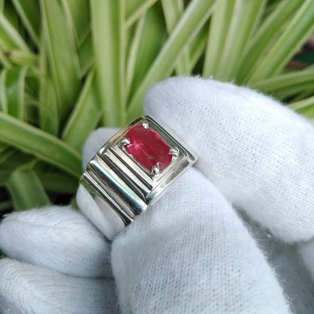 Pigeon Blood Red Natural Afghani Ruby Stone Ring Original Pigeon Blood ...