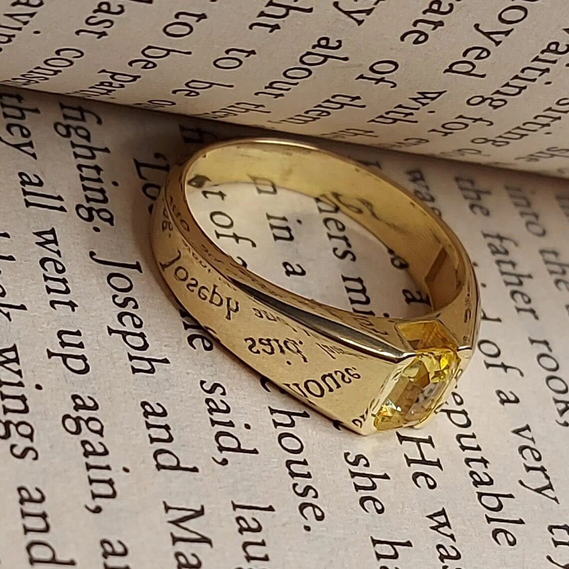 Natural Ceylon Yellow Sapphire 16k Yellow Gold Ring for Men Original ...