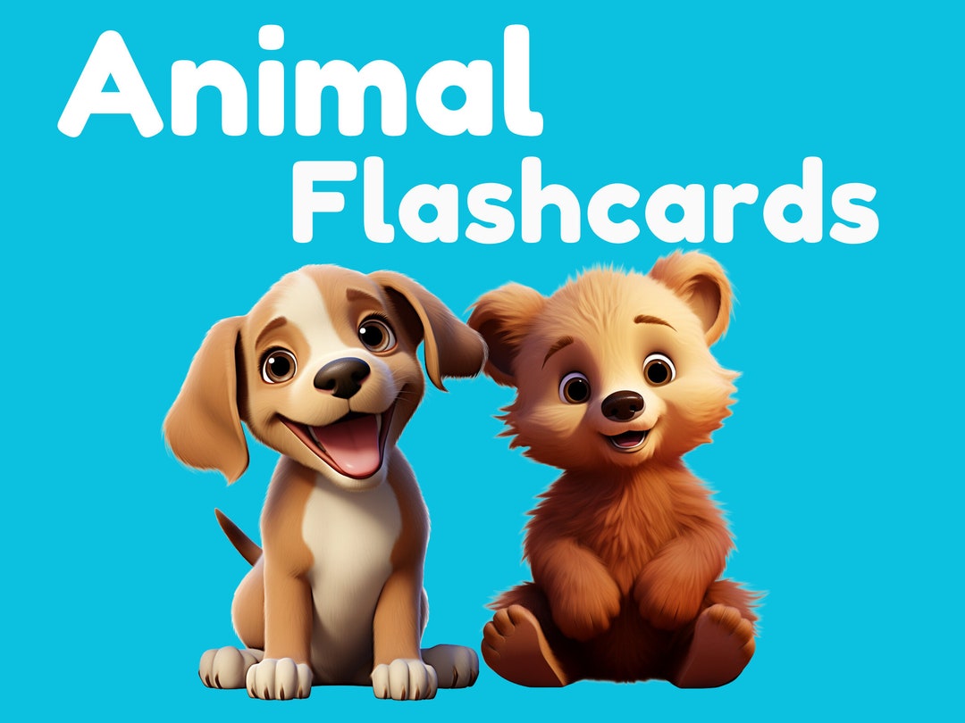 40 Cute Animal Flash Cards FREE ITEMS Digital Downloadable, Printable ...