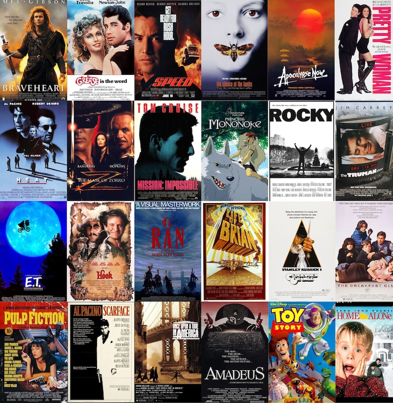 100 carteles de películas de los años 70, 80 y 90 / carteles de películas clásicas / carteles de ...