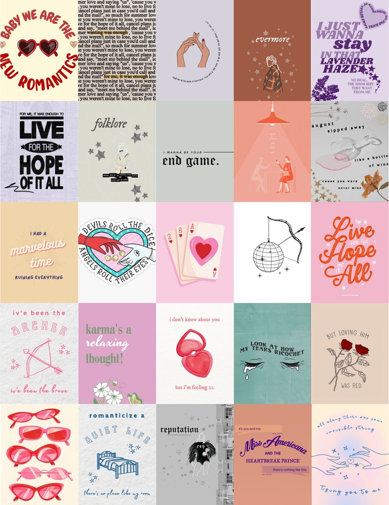 100 PCS TS Posters, Tay Lyrics, Tay Prints, Eras Wall Decor, Eras Room ...