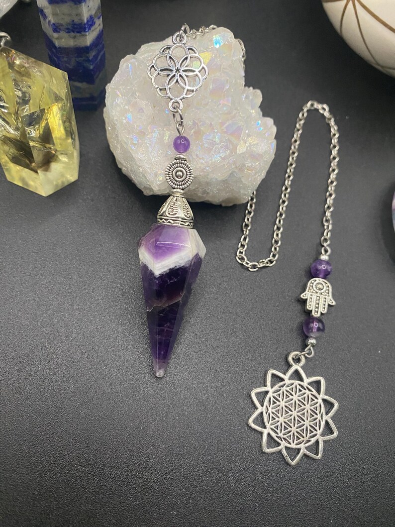 Chevron Amythest Pendulum - Etsy