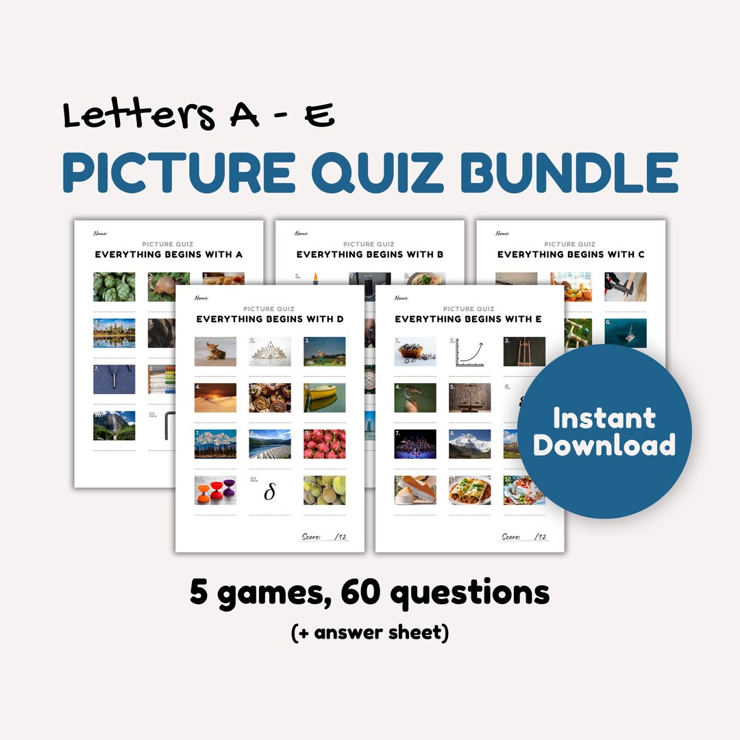Fun Picture Quiz Bundle, Picture Round for Pub Quiz, Printable Pub Quiz ...