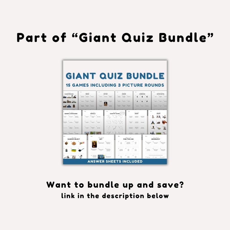 Sport Quiz Bundle, Sports Trivia Quiz, Sports Picture Quiz - Instant ...