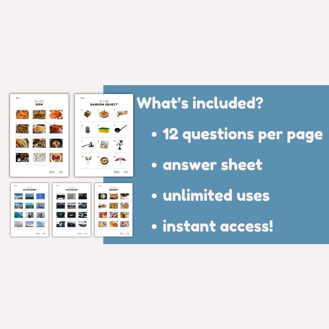 Fun Picture Quiz Bundle, Picture Round for Pub Quiz, Printable Pub Quiz ...