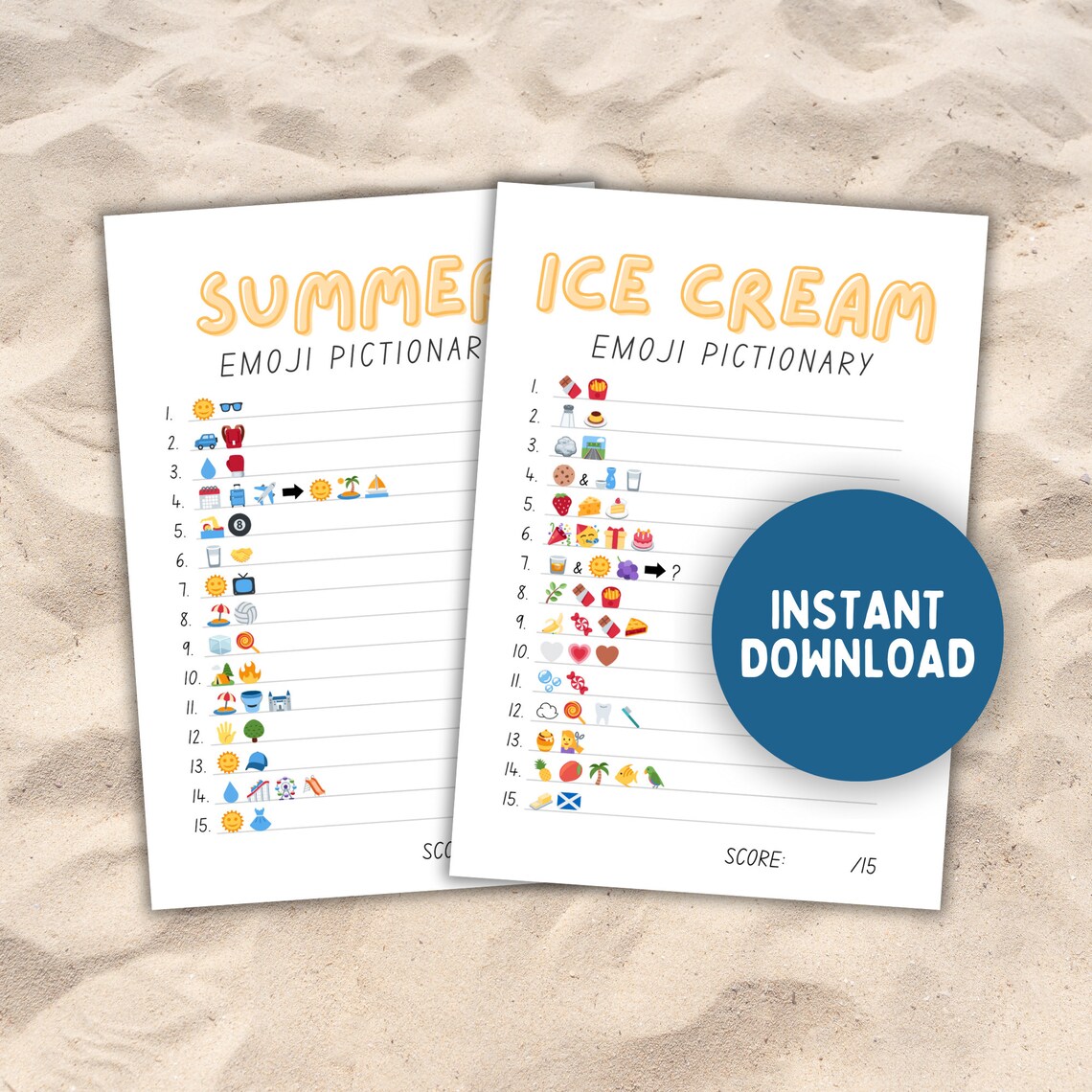 Summer Emoji Pictionary, Fun Printable Activity for Summer, Summer ...