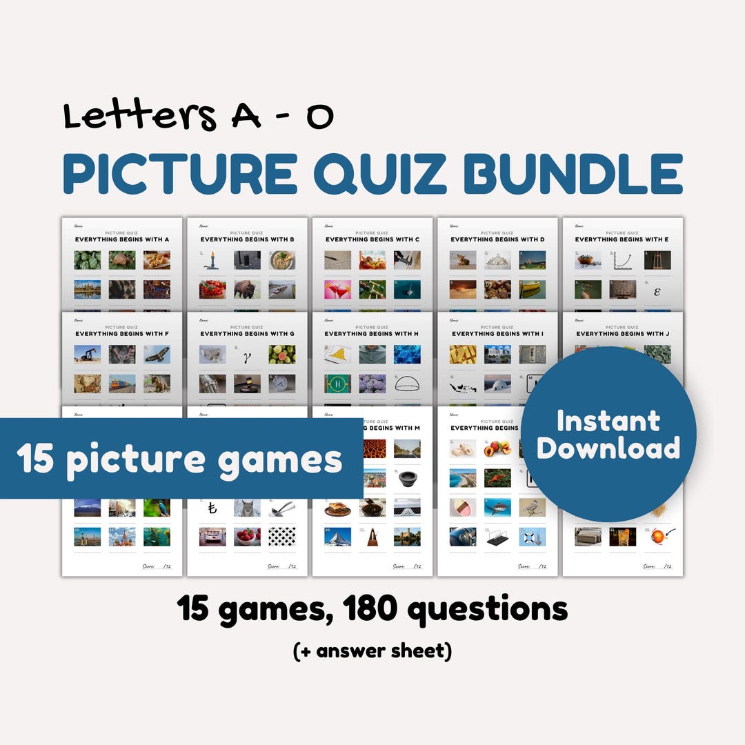 Fun Alphabet Picture Quiz Bundle, Everything Begins With..., Picture ...