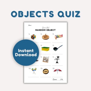 Fun Printable Picture Quiz, Guess the Object Game - Instant Download - Etsy