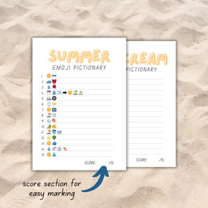 Summer Emoji Pictionary, Fun Printable Activity for Summer, Summer ...
