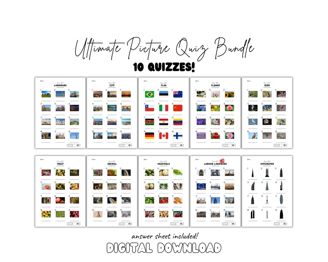 Ultimate Picture Quiz Bundle 10 Quizzes Picture Rounds for - Etsy