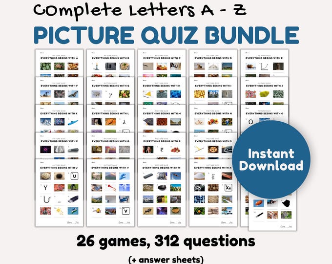 Complete A - Z Pub Quiz Bundle, Ultimate Alphabet Pub Quiz Bundle ...