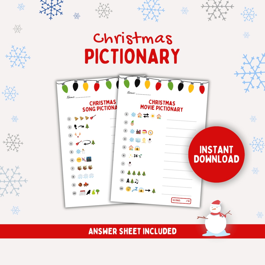 Christmas Emoji Pictionary Game Printable Game for Christmas - Etsy