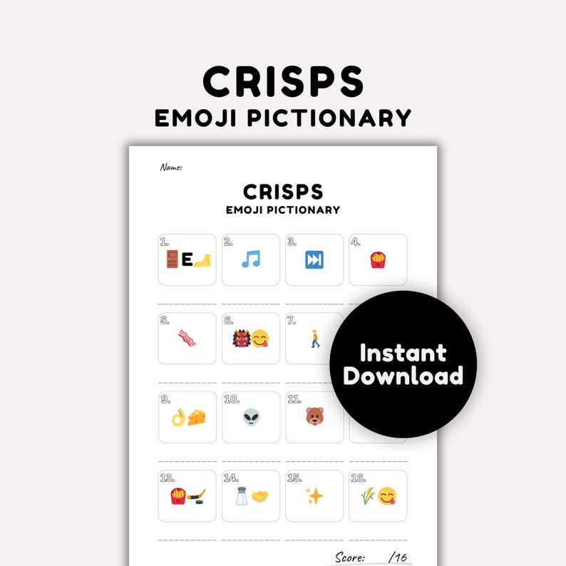 Crisps Emoji Pictionary Game, British Crisps Quiz, British Food Quiz ...