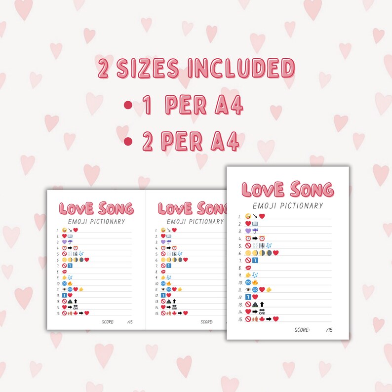 Love Song Emoji Pictionary, Printable Games for Couples, Games for ...