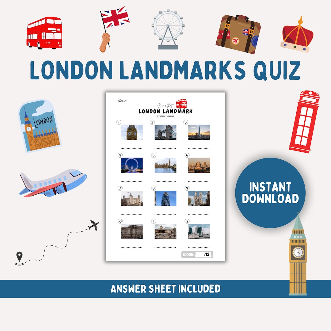 London Landmarks Picture Quiz - Etsy