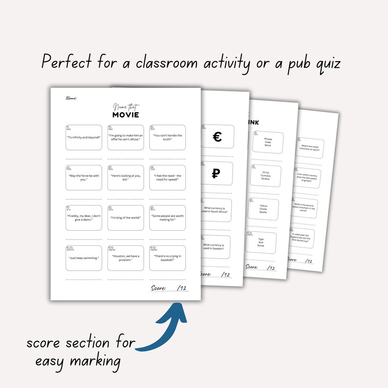 Giant Quiz Bundle, Picture Quiz Bundle, Trivia Quiz Questions, Family ...