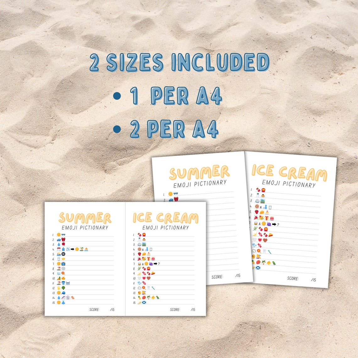 Summer Emoji Pictionary, Fun Printable Activity for Summer, Summer ...