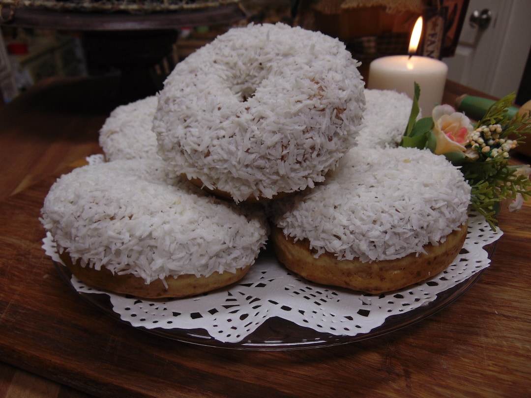 FAKE Coconut Donuts (set of 6) - Etsy