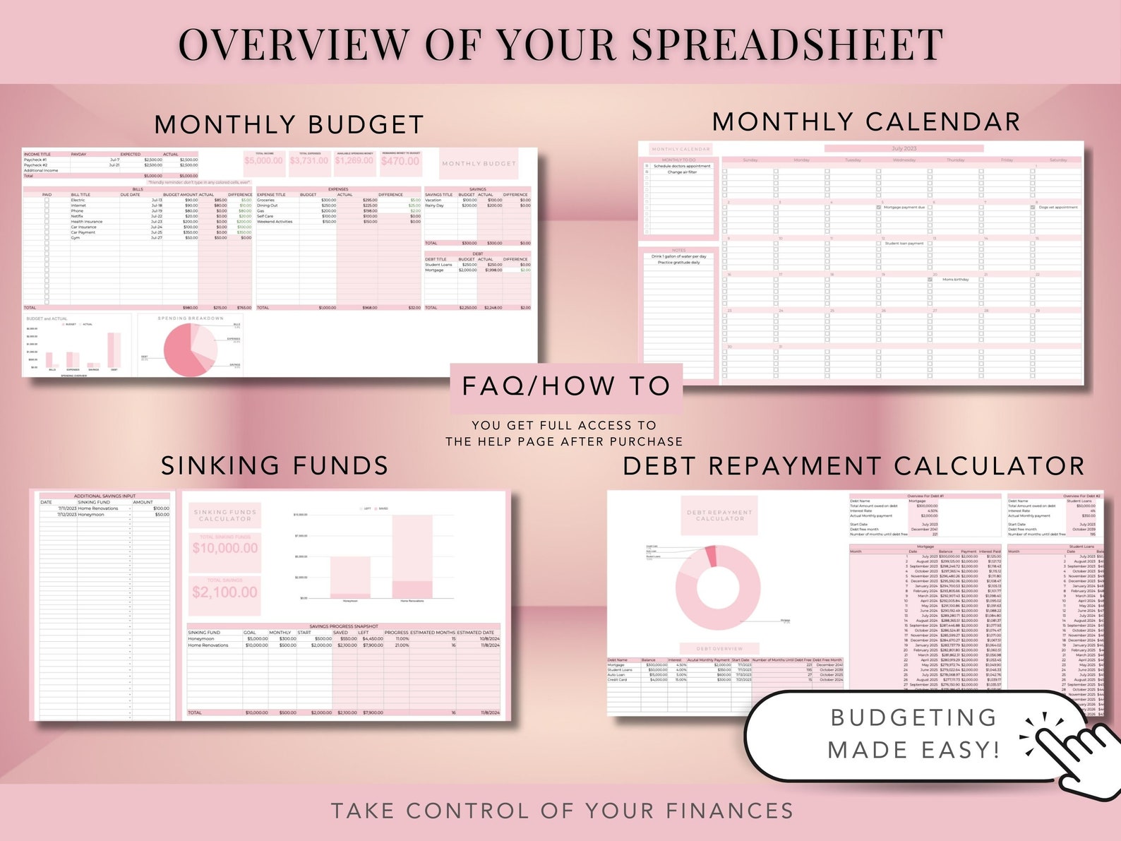 Monthly Budget Spreadsheet Google Sheets Paycheck Budget Financial ...