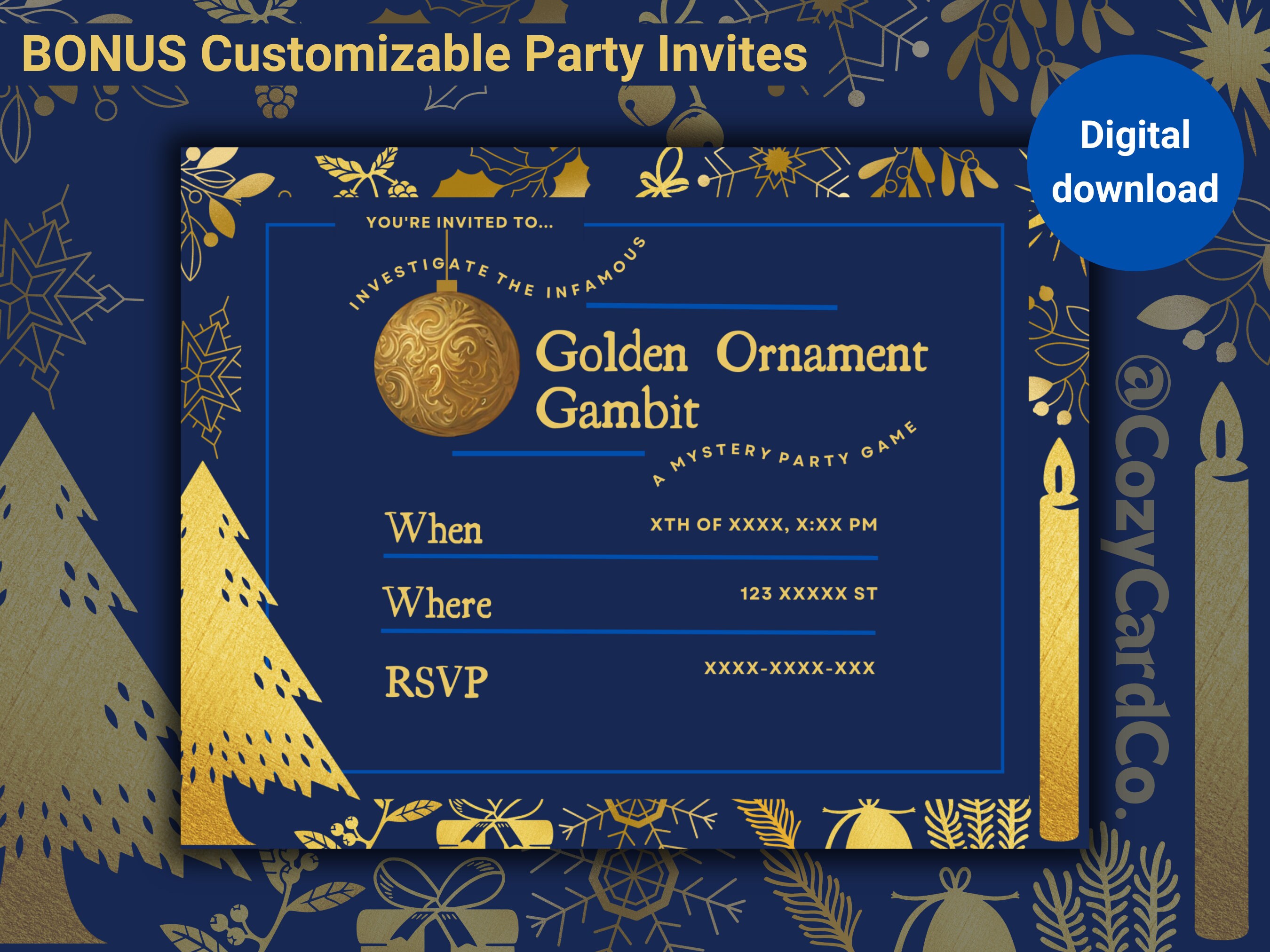 The Golden Ornament Gambit Christmas Mystery Game Party Game Escape ...
