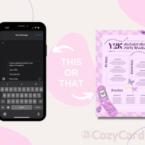 Y2K Bachelorette Weekend Invitation & Itinerary Pack INSTANT DOWNLOAD ...