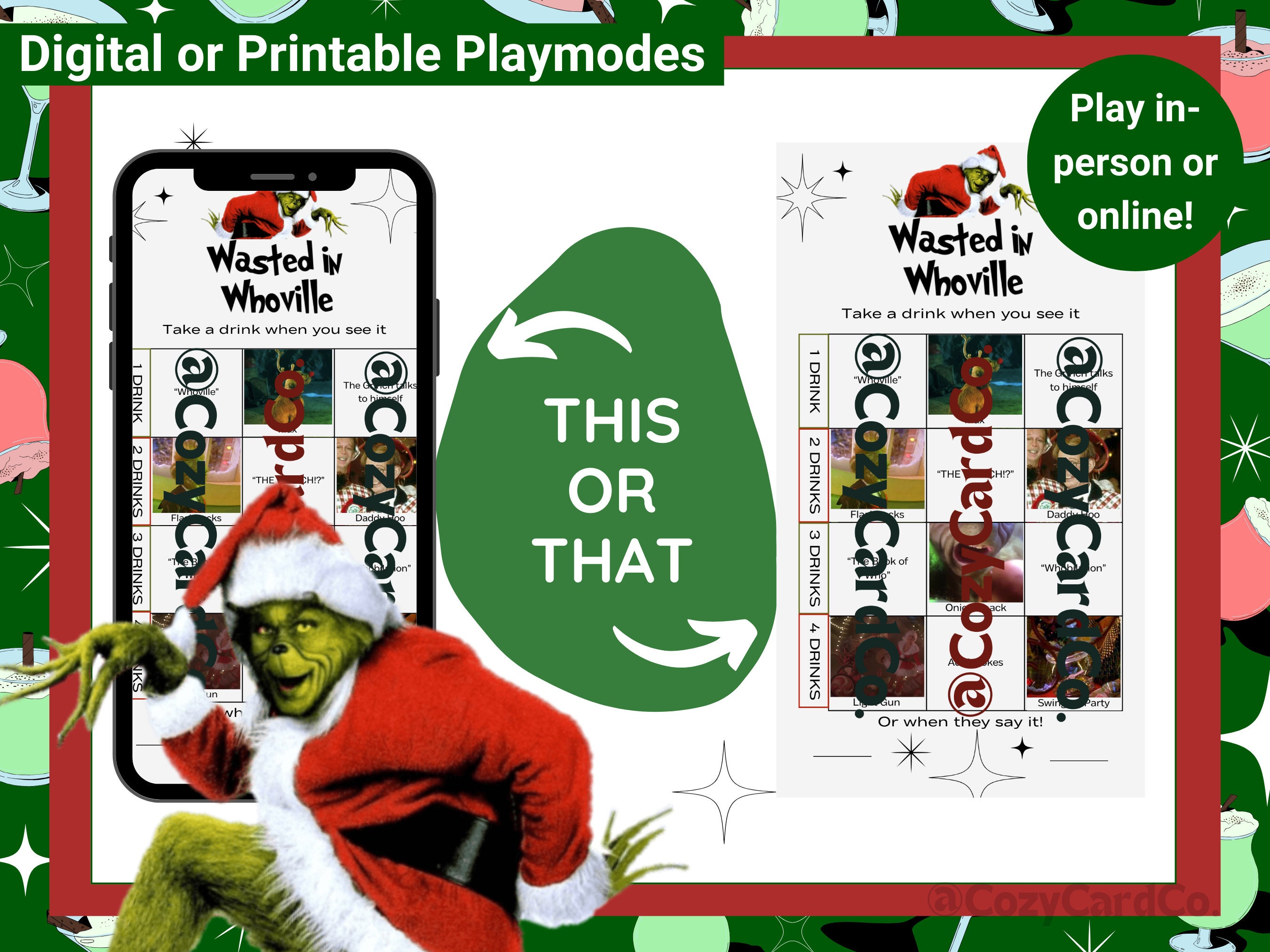 Wasted in Whoville - the Grinch Themed Christmas Party Drinking Game ...