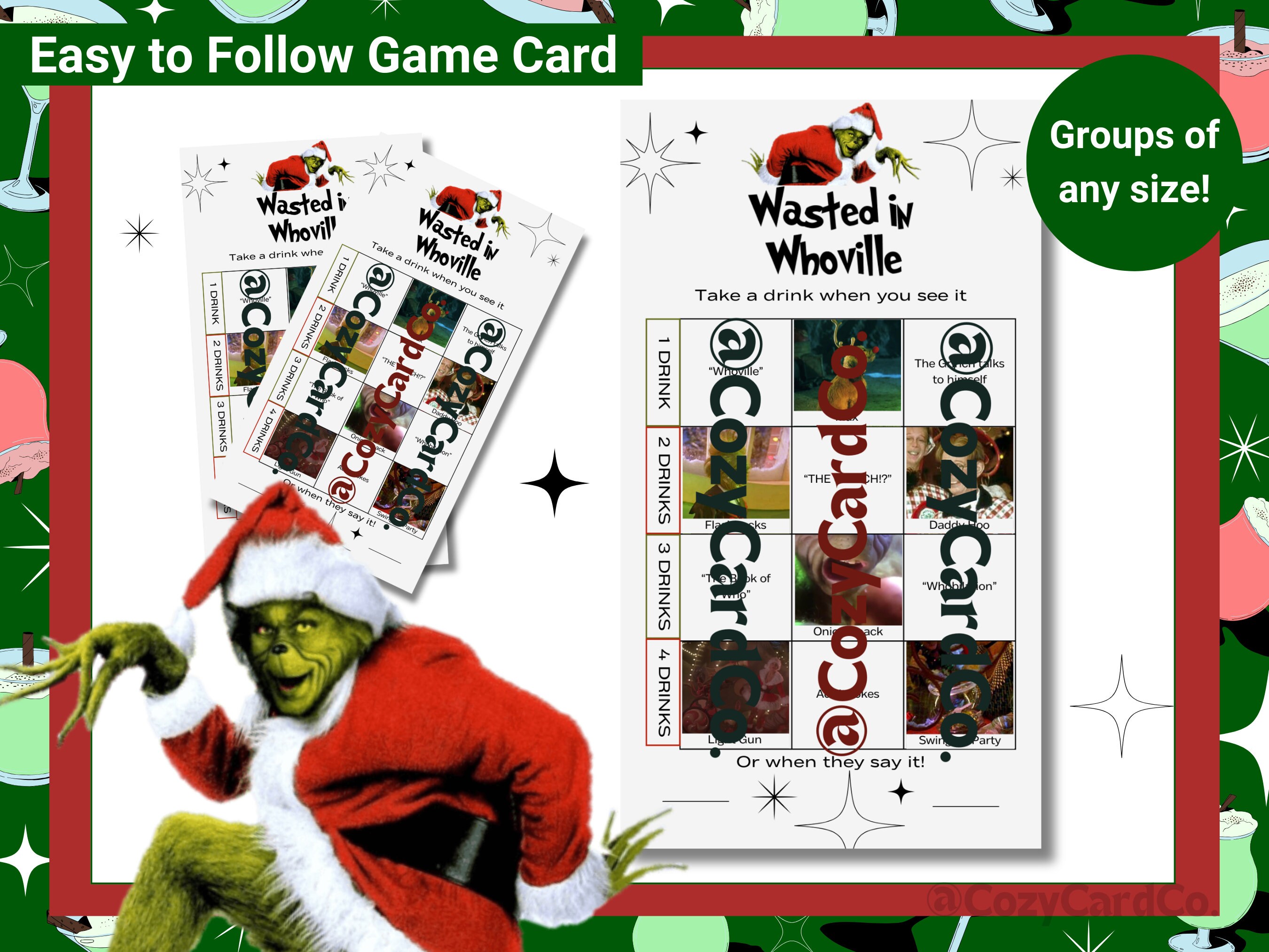 Wasted in Whoville - the Grinch Themed Christmas Party Drinking Game ...
