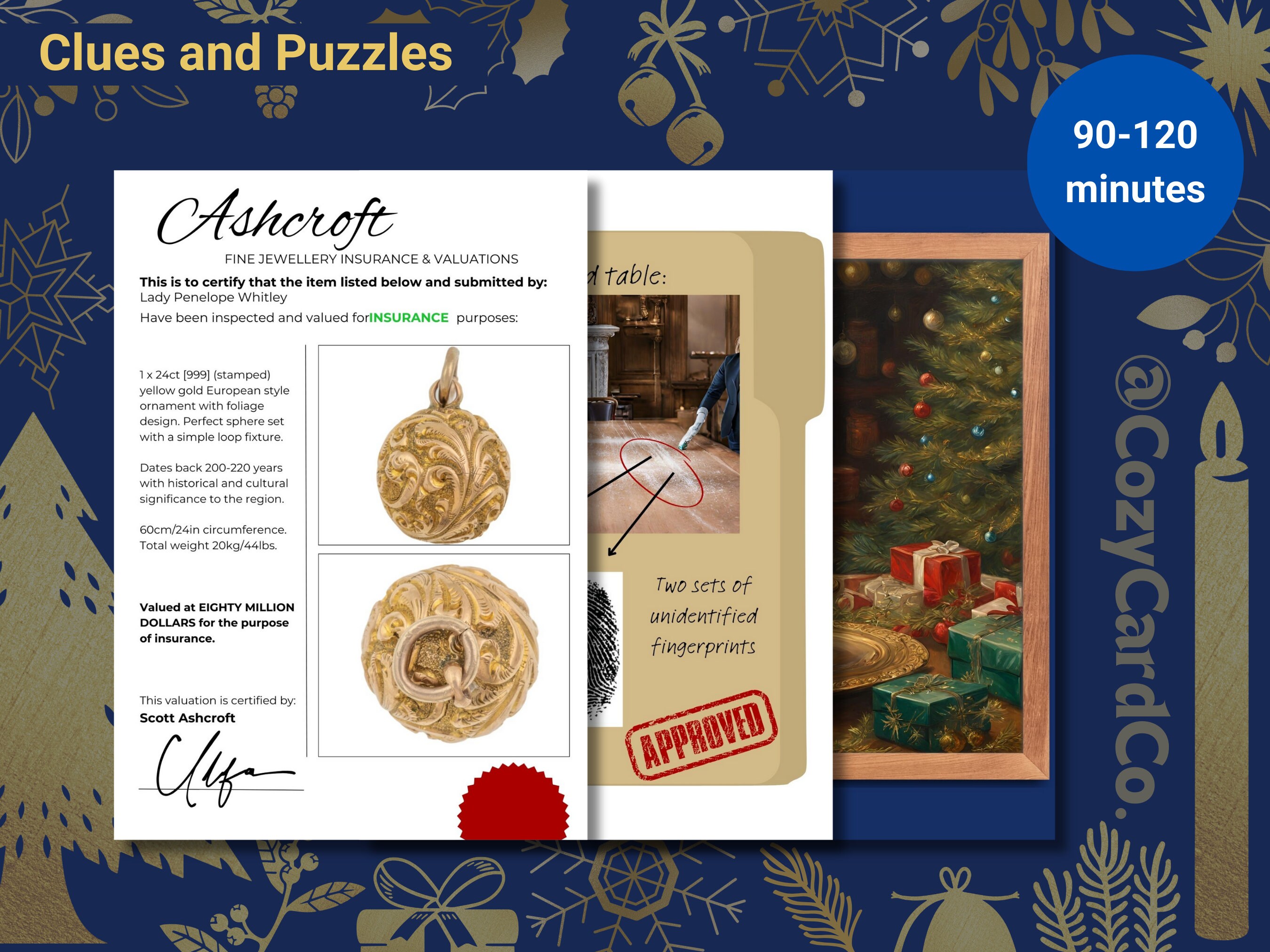 The Golden Ornament Gambit - Christmas Mystery Game - Party Game Escape ...