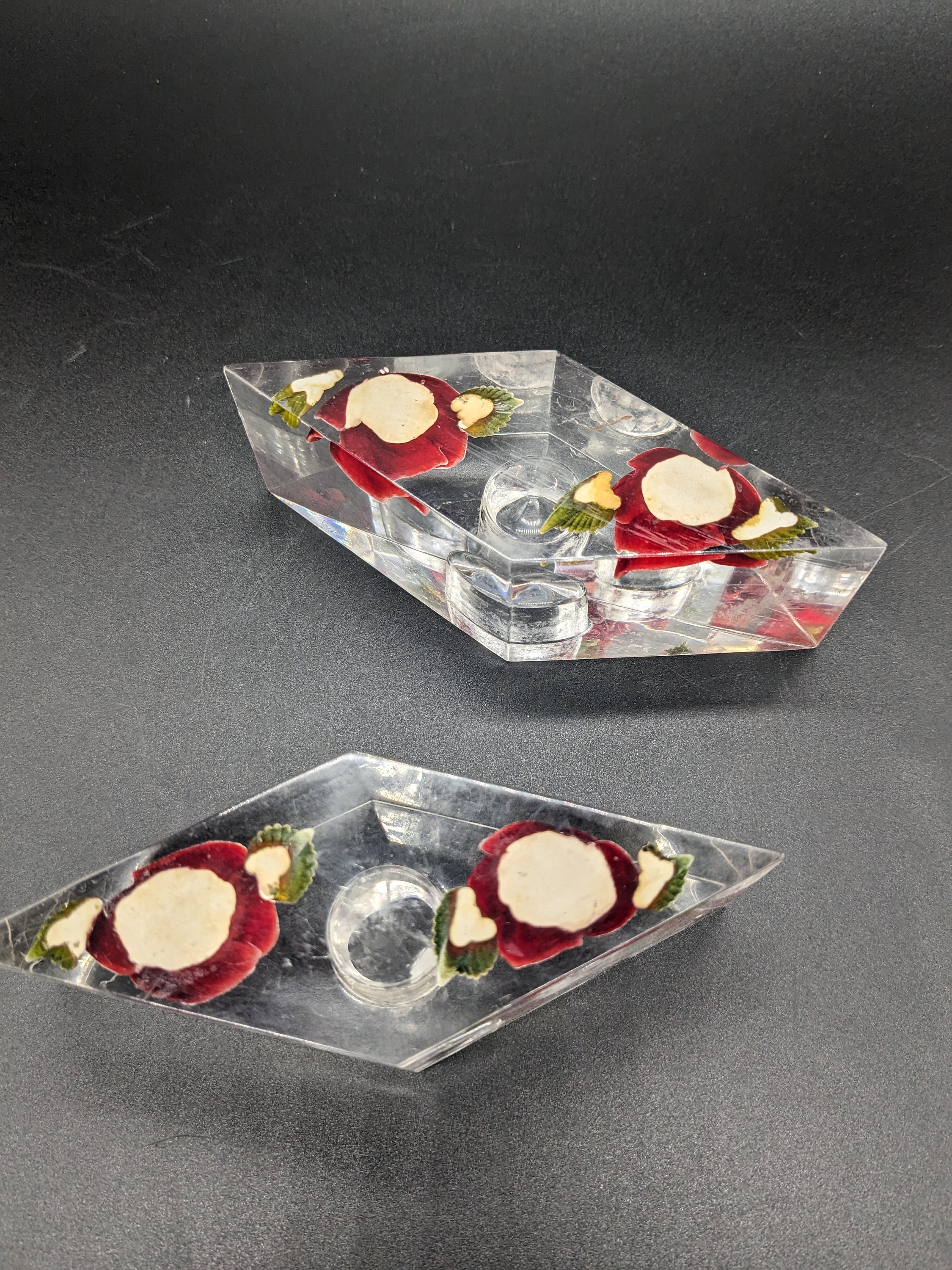 Vintage Lucite Triangle Candle Holders - Etsy