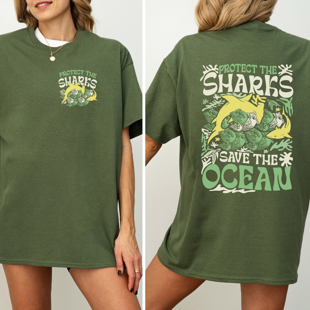 Protect the Sharks Save the Ocean Tshirt for Marine Biologist Gift ...