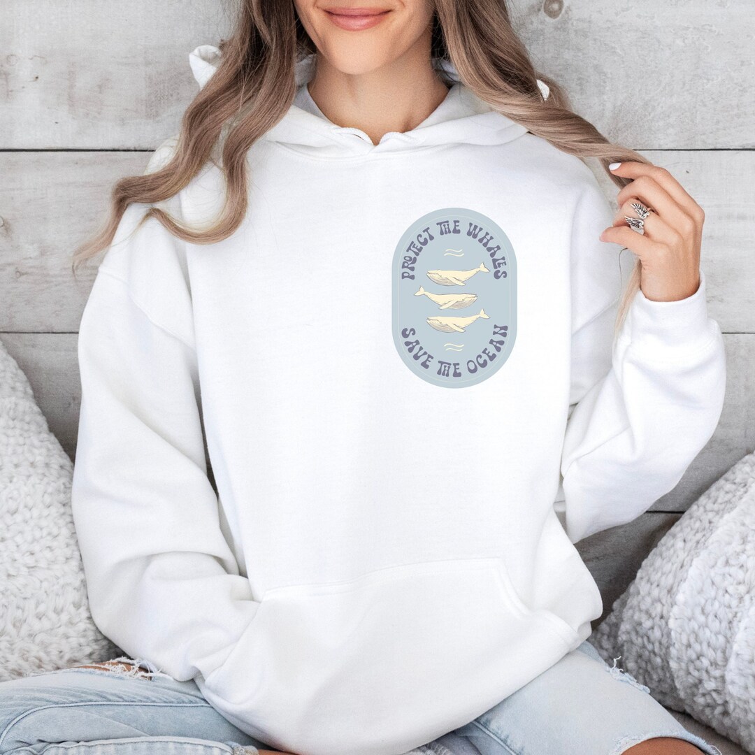 VSCO Sweatshirt With protect the Whales Save the Ocean Front Print for ...