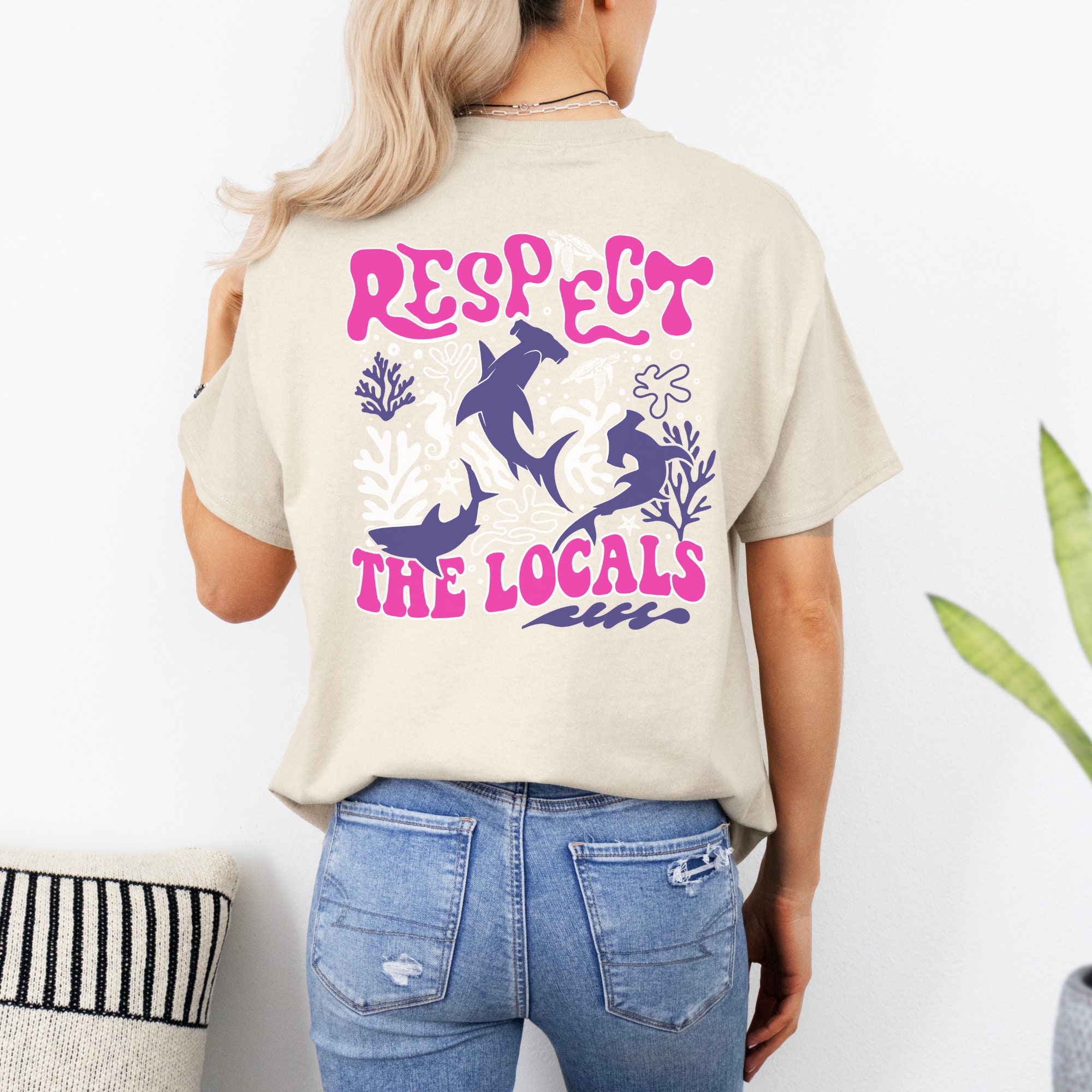 Respect the Locals Shirt With Sharks and Turtles, Gift for Marine ...