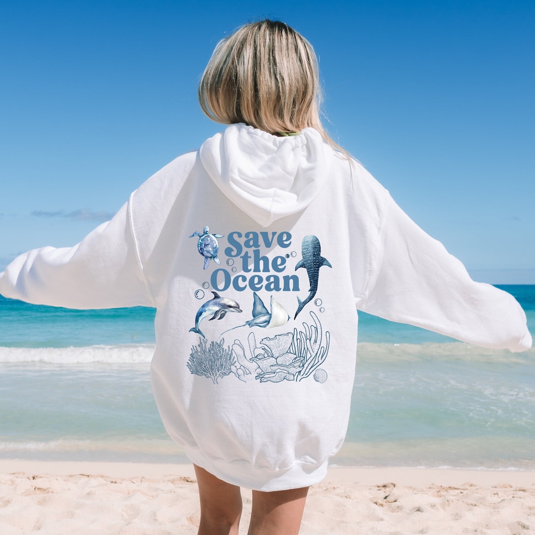 Ocean Hoodie With Graphic Sea Animals and Corals for Marine Life Lovers ...