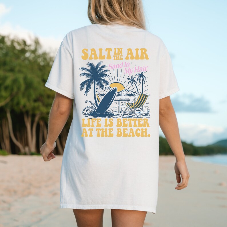 Coastal Surf Shirt Trendy Beachy T-shirt Oversized Surf Tee Coconut ...