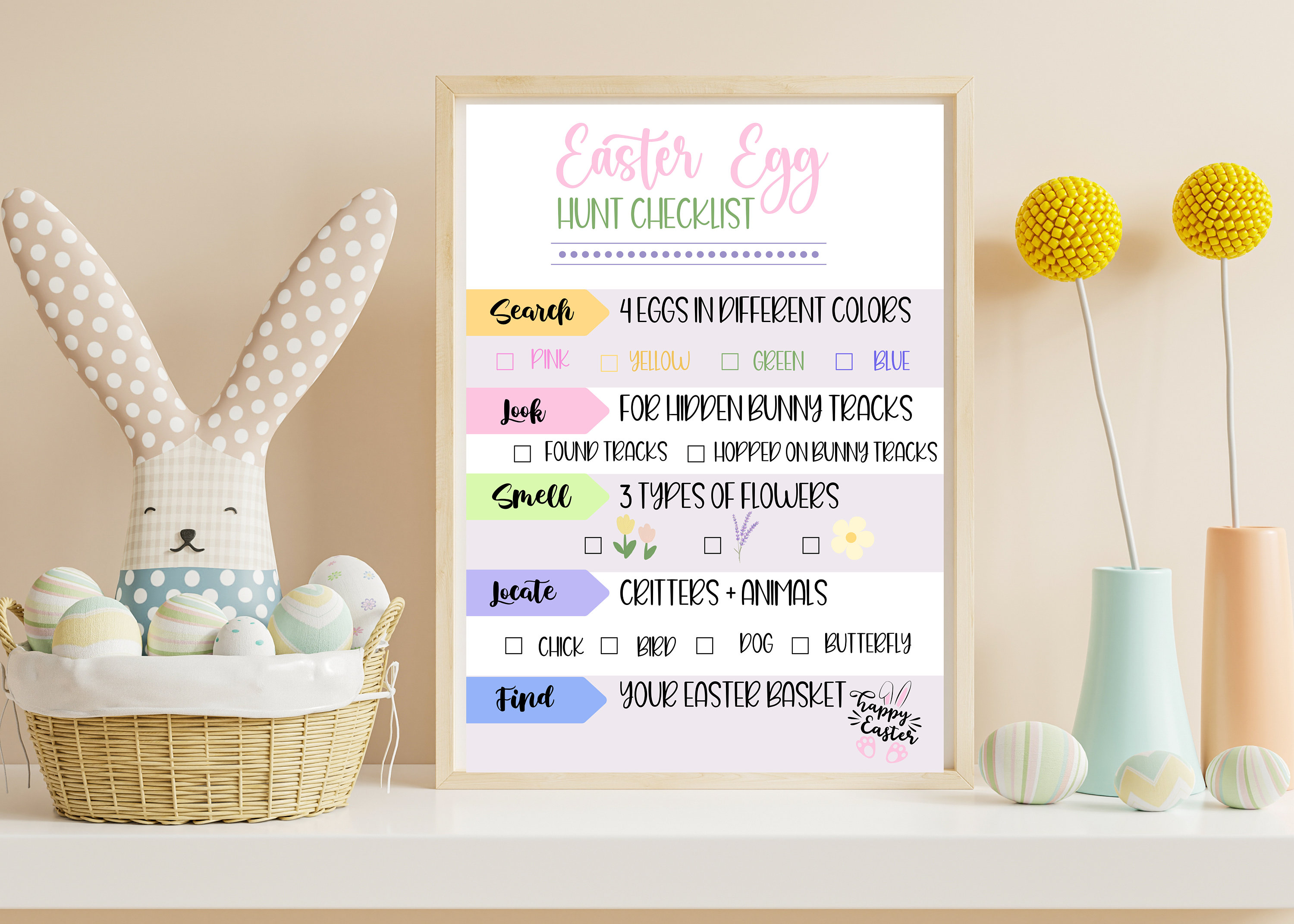 Easter Egg Hunt Checklist | Digital Easter Hunt Planner | Kids Easter ...