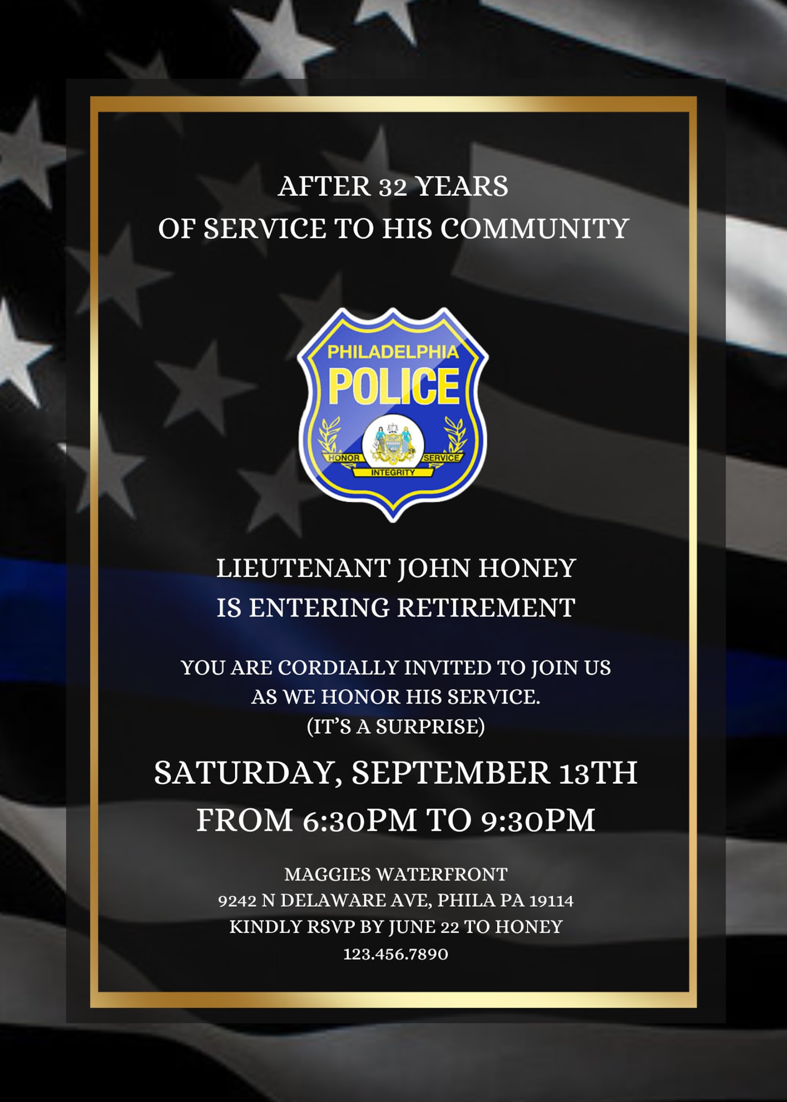 Police Officer Retirement, Police Retirement Invitation, Police ...
