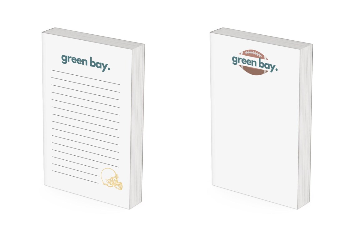 Green Bay Football Notepad | NFL | Sports Memo Pad | Packers Inspired ...