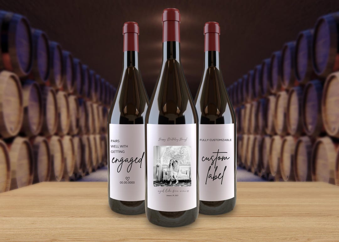 Custom Wine Label, Personalized Bottle Label, Gift for Wine Lovers ...