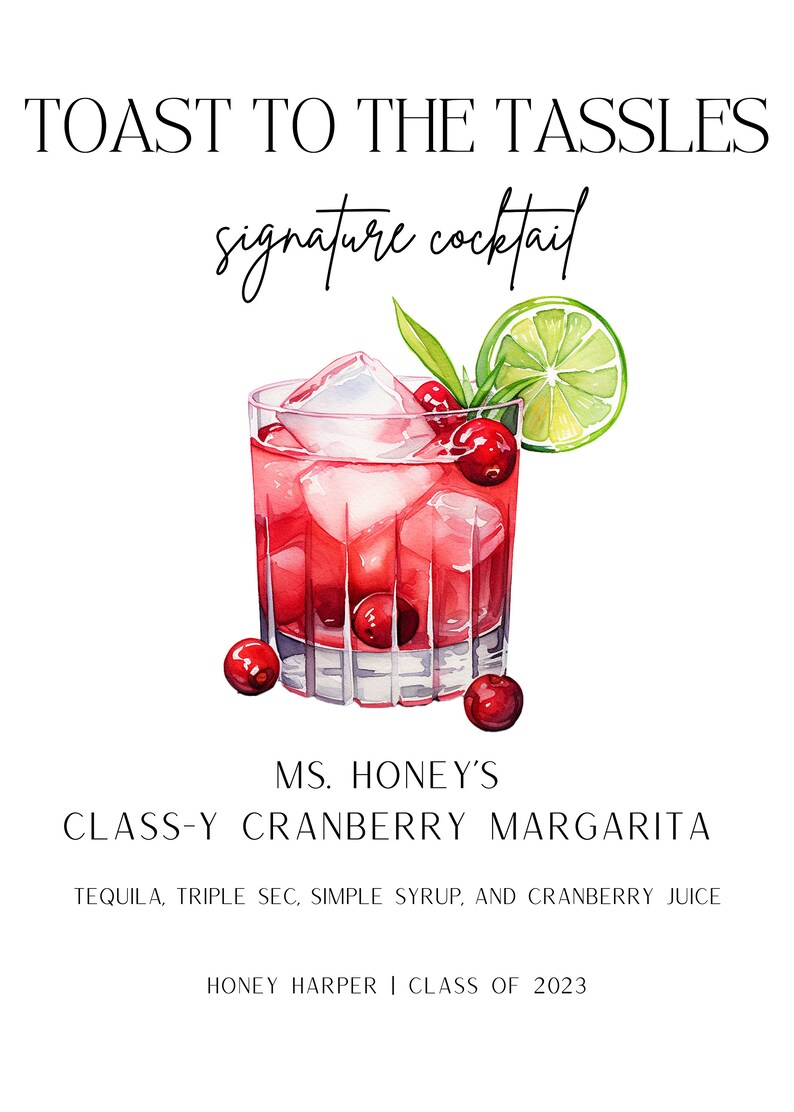 Custom Bar Sign Printed Drink Menu Drink List Signature Drink Party ...