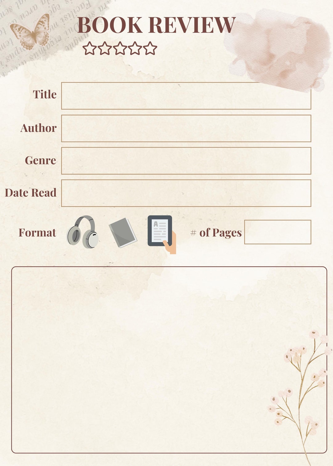 Book Review Notepad, Reading Journal, Book Lover Gift, Literary ...